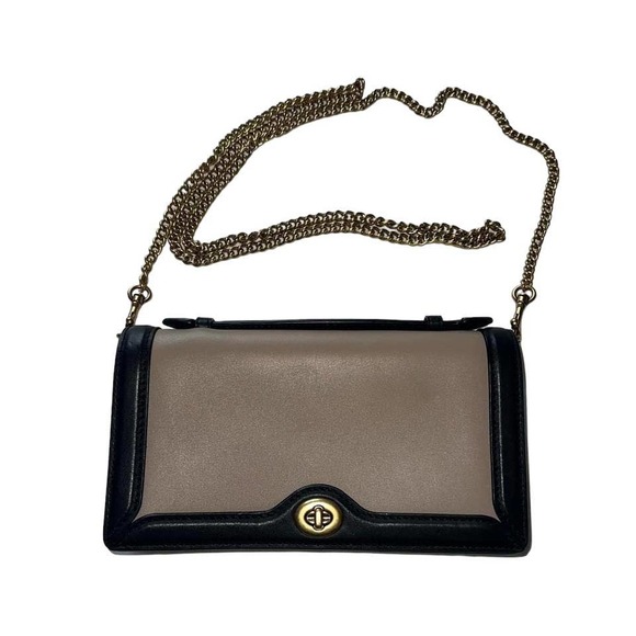Coach | Bags | Coach Black Stone Riley Chain Clutch Wallet Crossbody ...